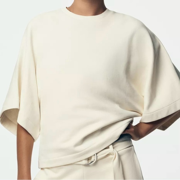 Zara | Tops | Zara Cream Sweatshirt | Poshmark